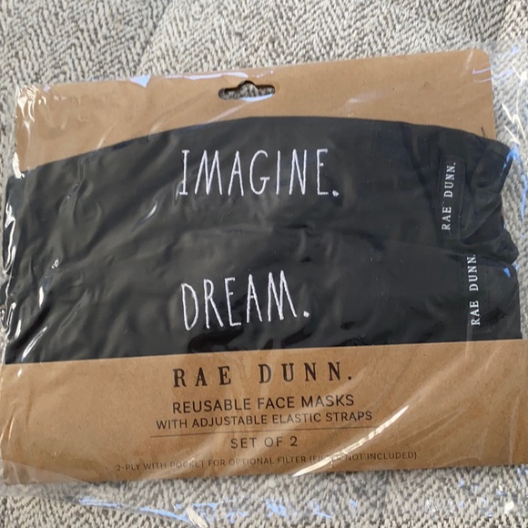 Rae Dunn | Accessories | Rae Dunn Masks Reusable Set Of 2 Black ...